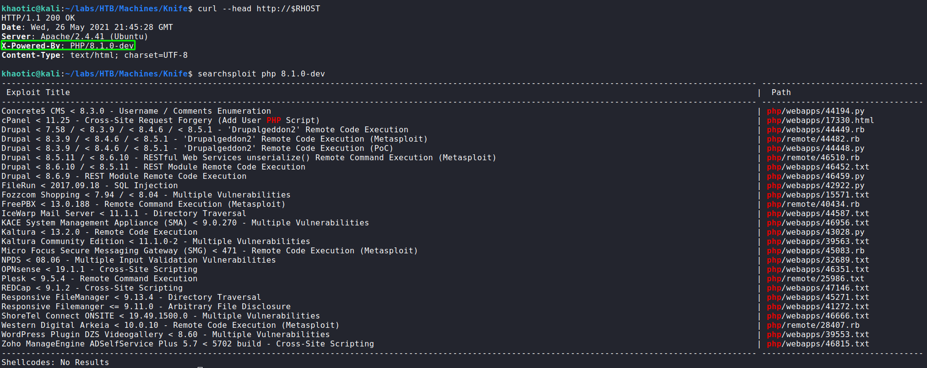 Hack The Box: Knife – Khaotic Developments
